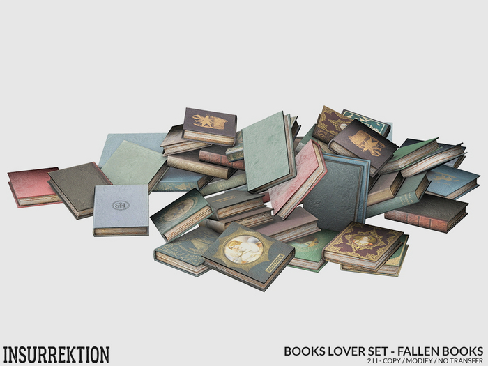 Second Life Marketplace - [IK] Books Lover Set - Fallen Books